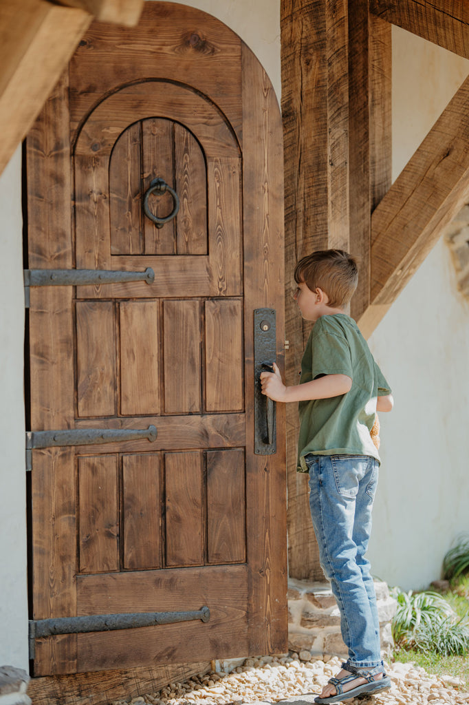 Solid Bronze Textured 18" Front Door Arch Entry Set - Mortise – Iron ...