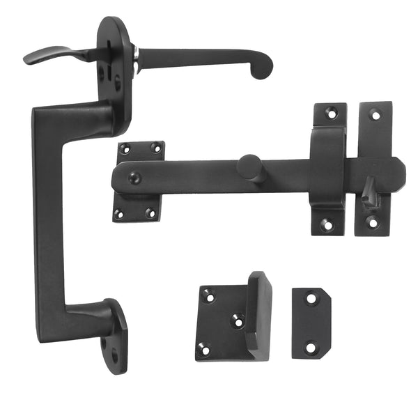Solid Bronze Gate Kit - Round Handle - Black – Iron Valley Hardware