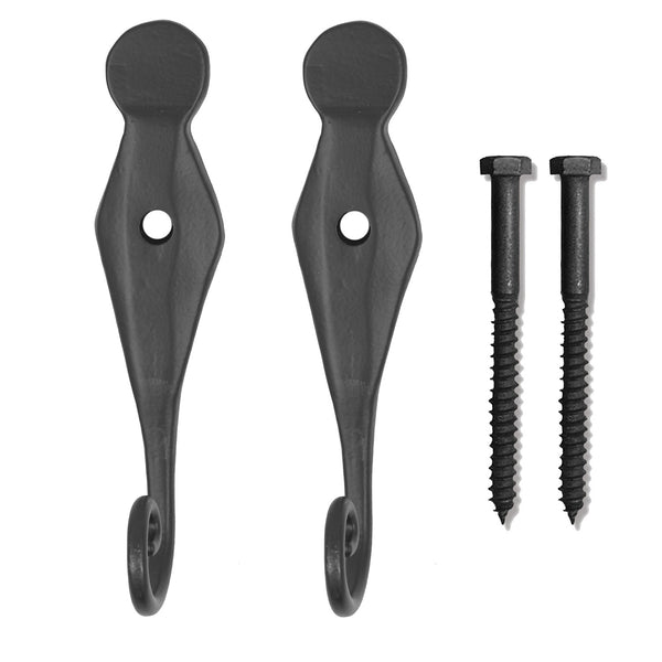 Brass Shutter Dog Pair - English Rat Tail – Iron Valley Hardware