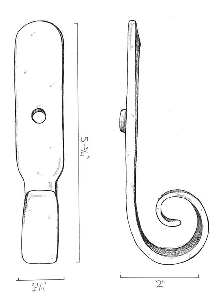 Brass Shutter Dog Pair - Rat Tail – Iron Valley Hardware
